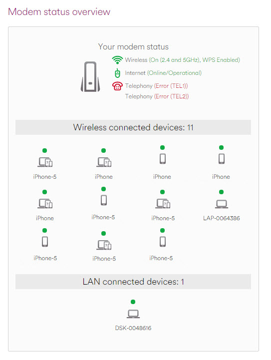 Hub Connection Status Virgin Media